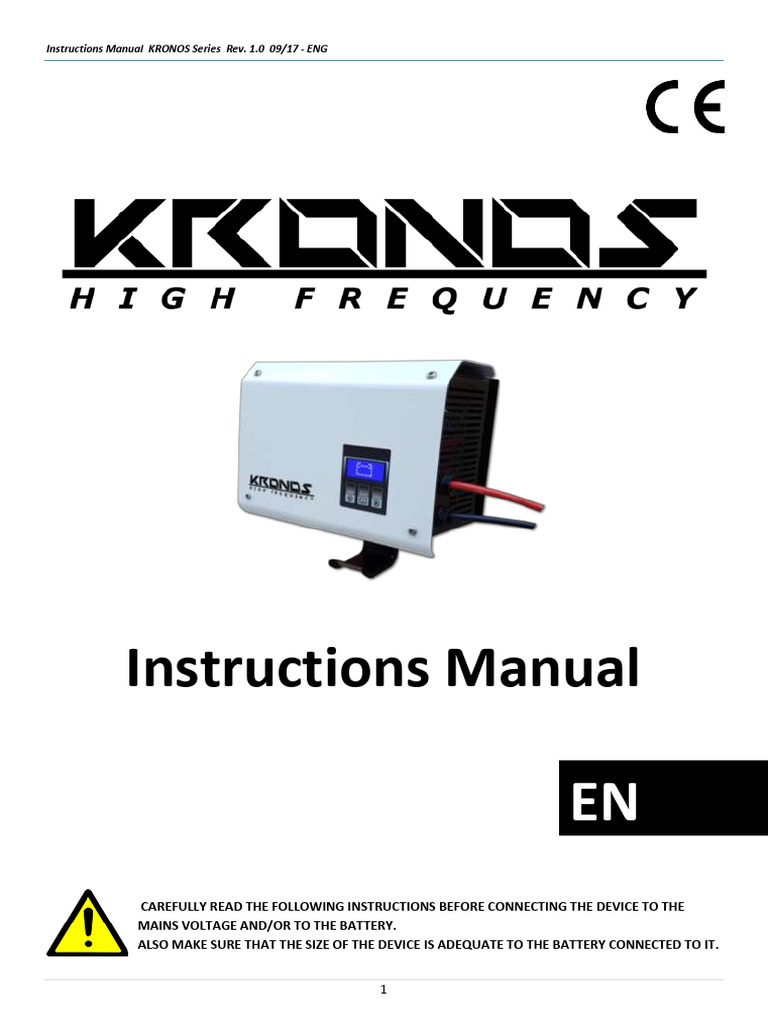 KRONOS Series Charger Manual ENG | PDF | Battery Charger | Electricity