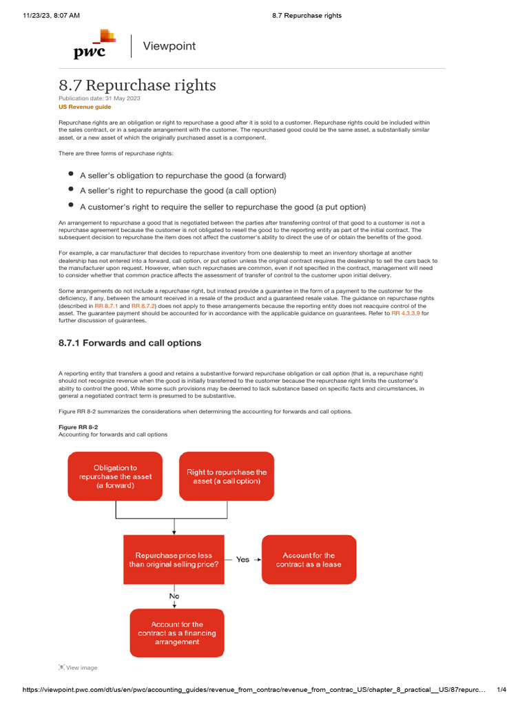 Understanding Repurchase Rights in Revenue | PDF | Repurchase Agreement ...