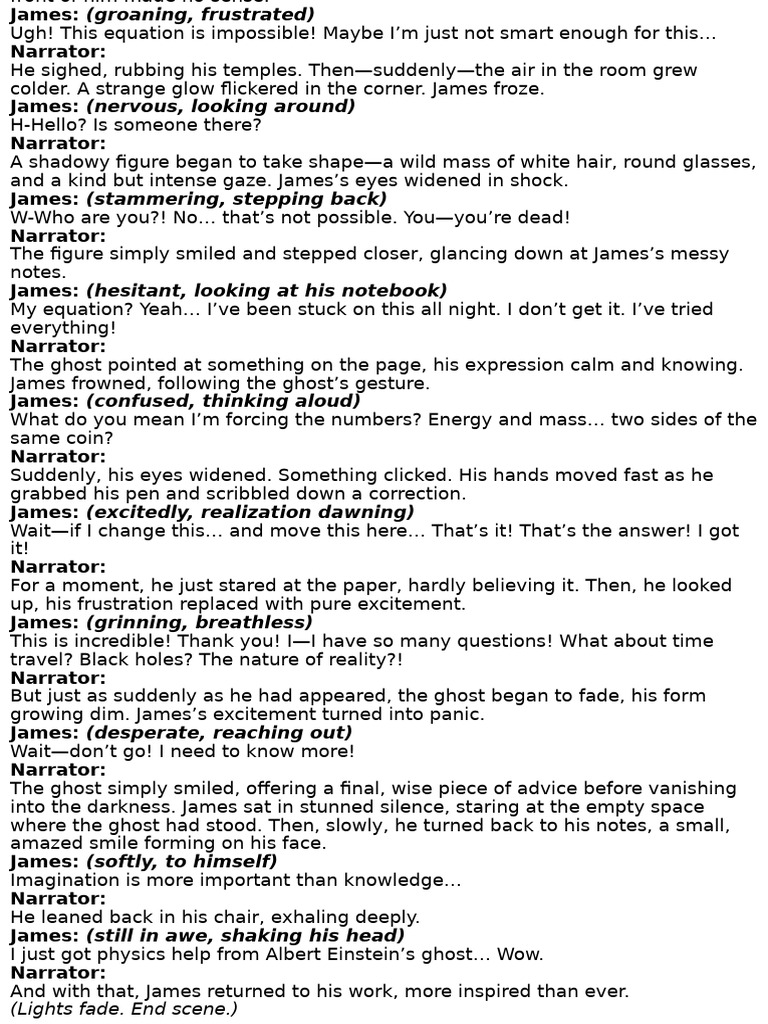 A Night With The Ghost of Albert Einstein (English Performance Script ...