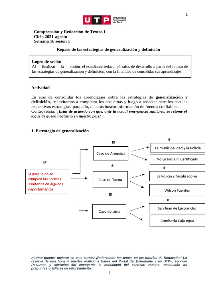 S16.S1 Repaso Generalización y Definición | PDF | Enfermedades y ...