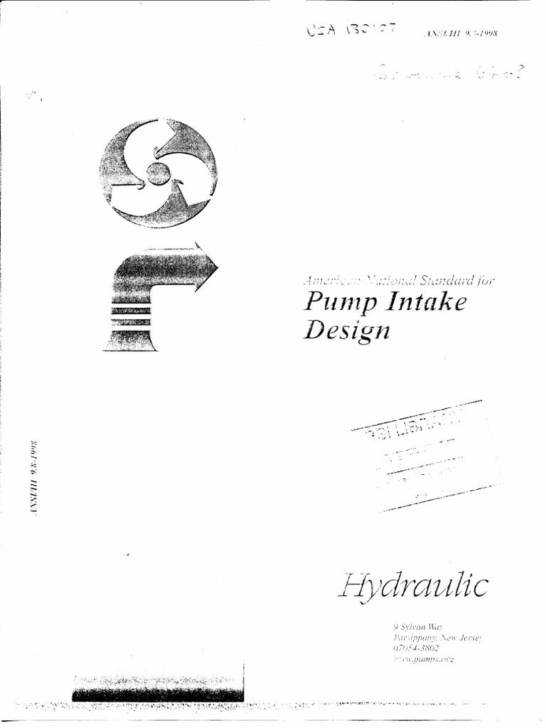 ANSI HI 9.8 1998 Pump Intake Design | PDF