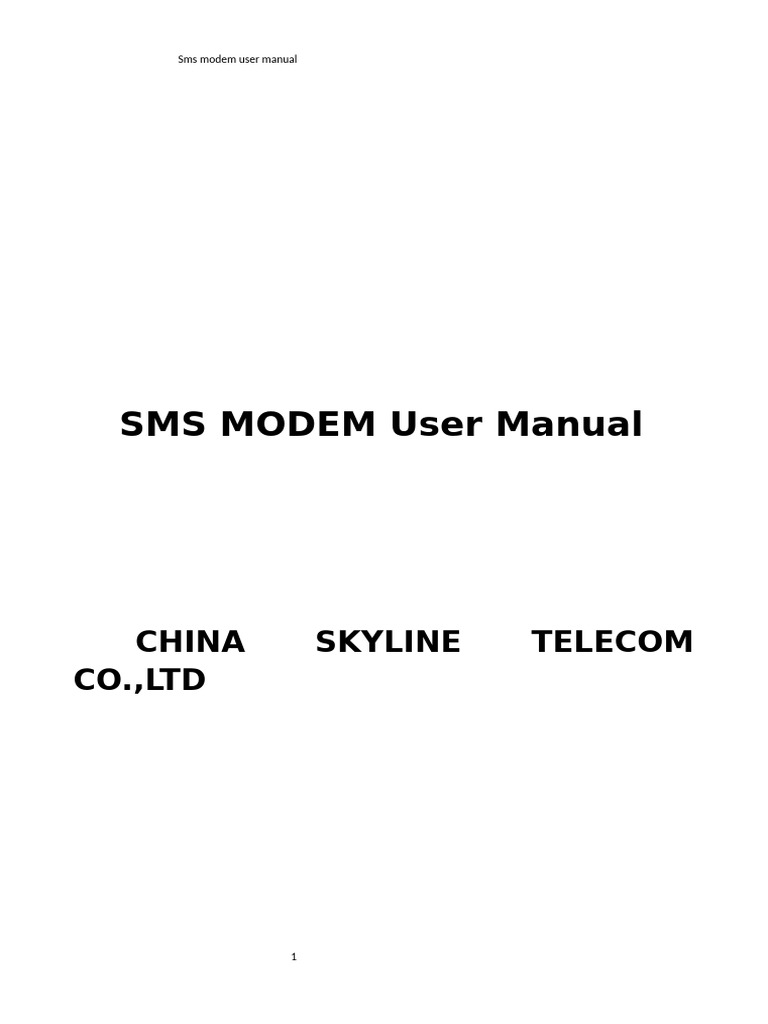 SMS Modem User Manual Ingles - Original | PDF | Modem | Device Driver