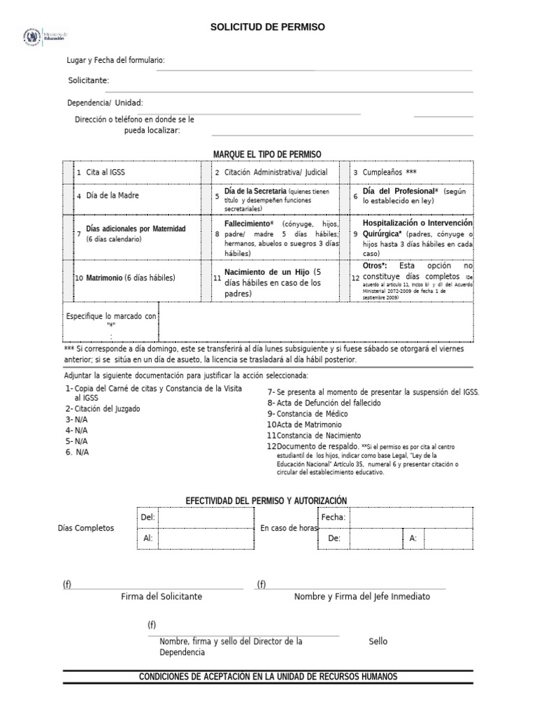 Registro Solicitud Permisos | PDF