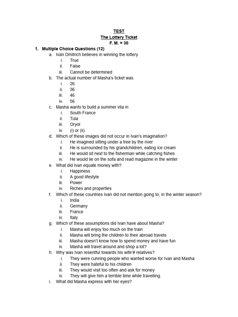 The Lottery Ticket Test | PDF