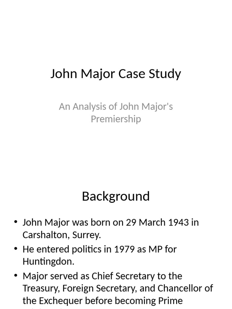 John Major Case Study | PDF
