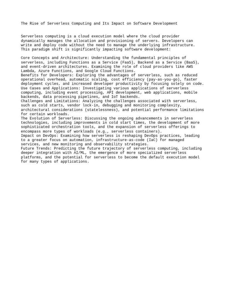 The Rise of Serverless Computing An | PDF