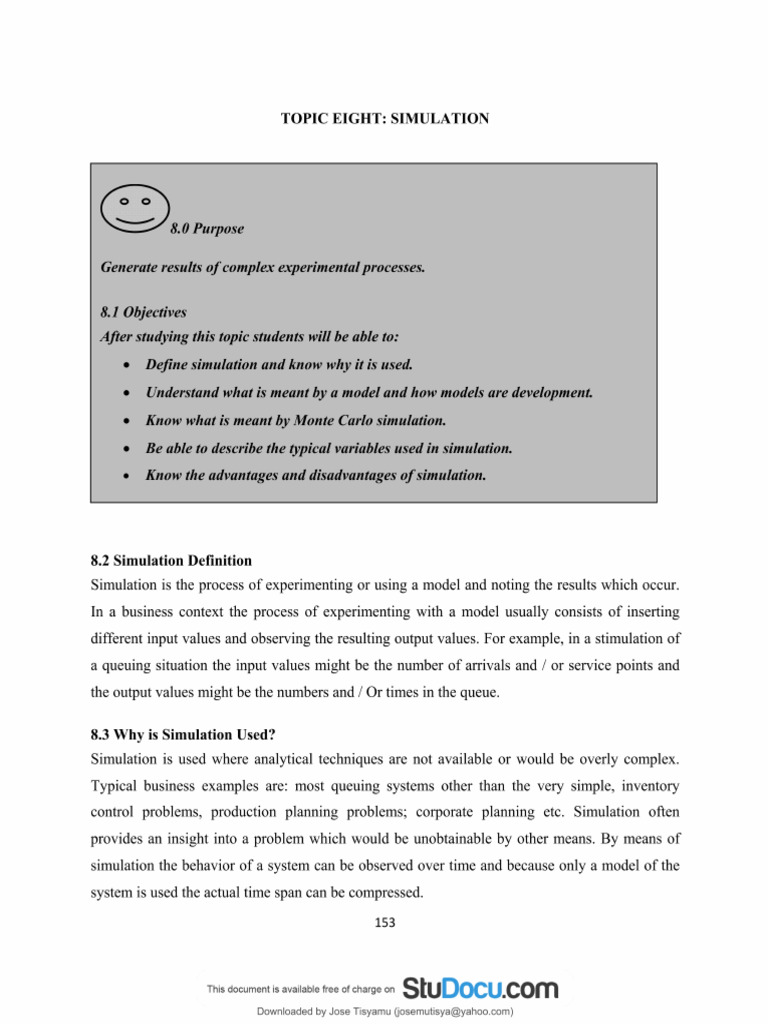 Simulation Notes Pdf