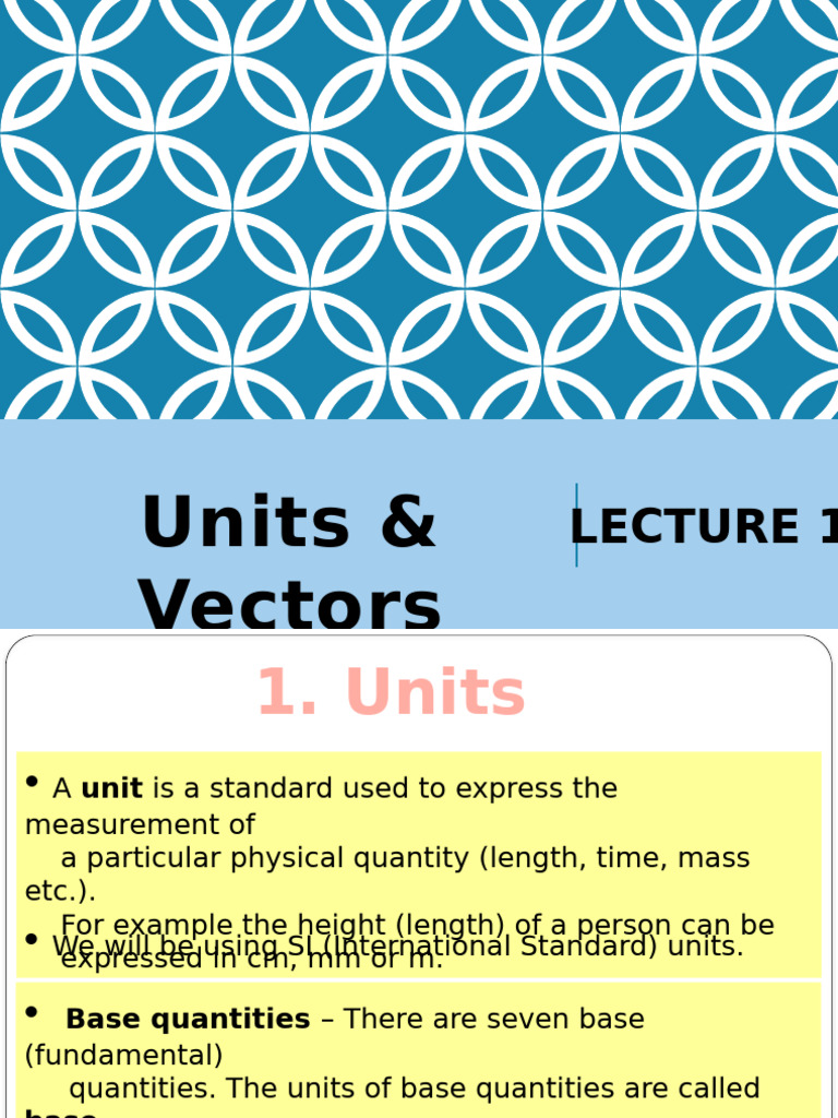 Chapter 1 - Units and Vectors in 2D and 3D - UPDATED 24 FEB (2) | PDF | Euclidean Vector ...