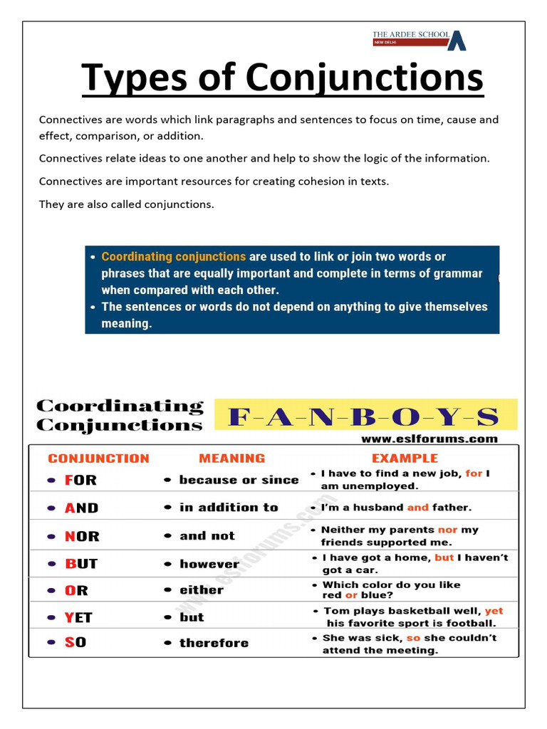 Understanding Connectives and Conjunctions | PDF