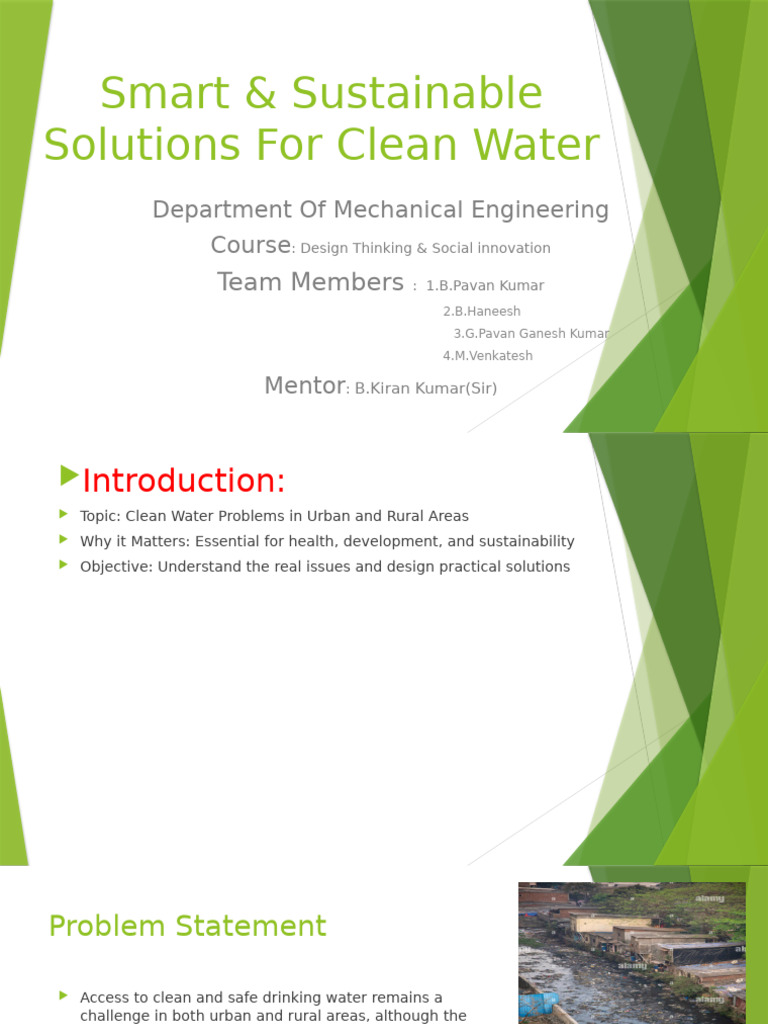 Clean Water Solutions: Design Thinking Guide | PDF | Drinking Water | Water
