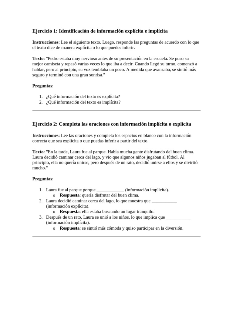 Información Explícita e Implícita | PDF