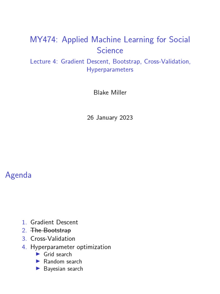 2023 LSE MY474 Applied Machine Learning Social Science, Lecture4 | PDF | Bootstrapping ...