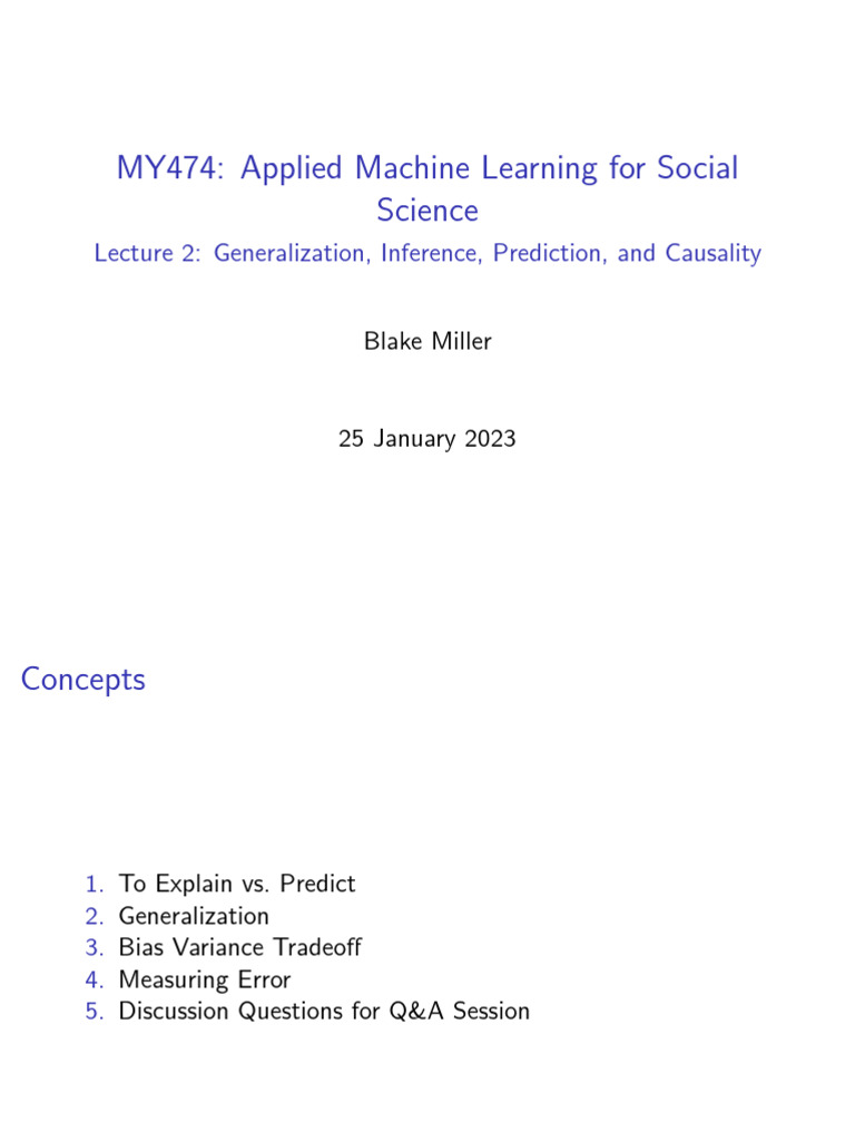 Generalization in Machine Learning | PDF | Machine Learning | Prediction