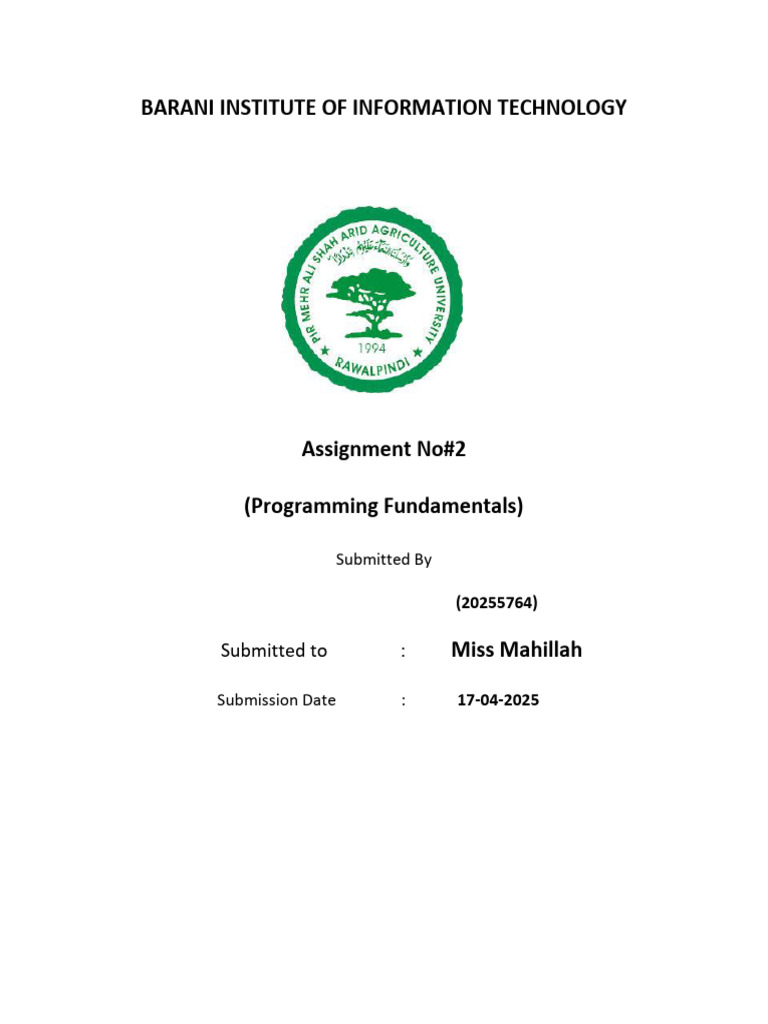 PF Assignment#2 Imaan Jahangir | PDF | Computer Programming | C++
