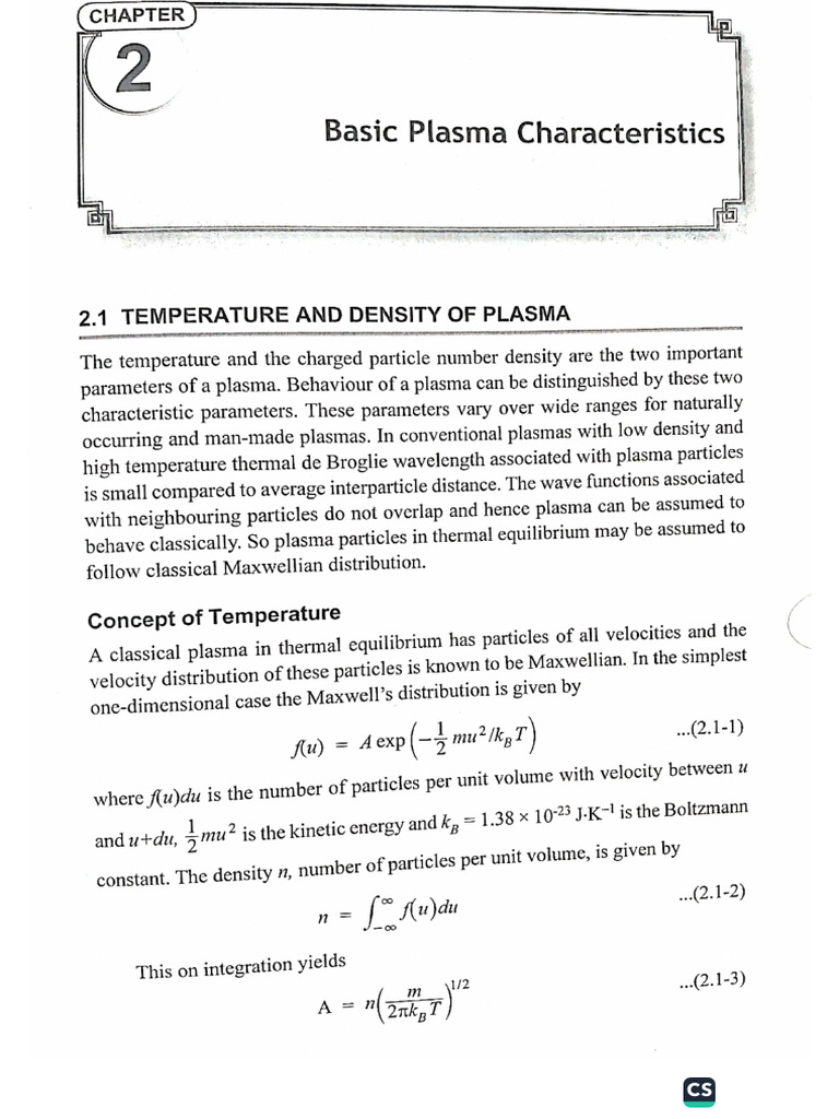 Basic Plasma Characterstics | PDF