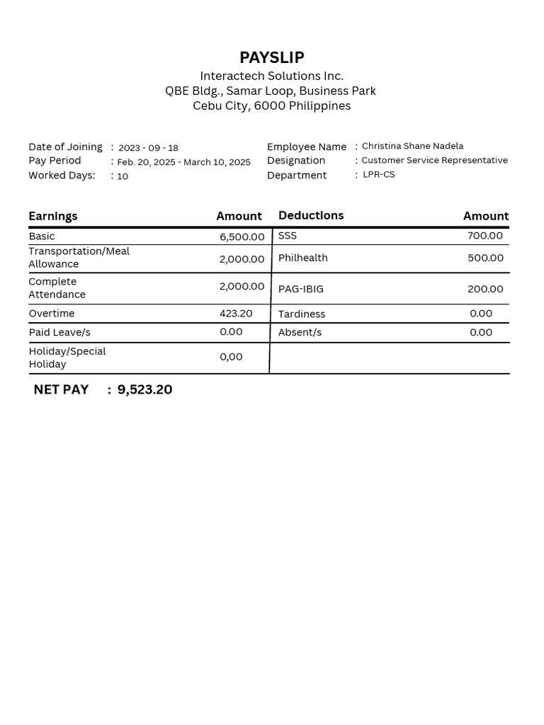 PAYSLIP | PDF