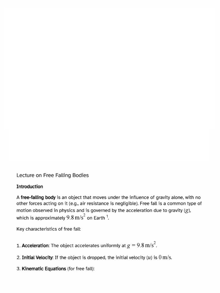 9.5. Free Falling Body | PDF