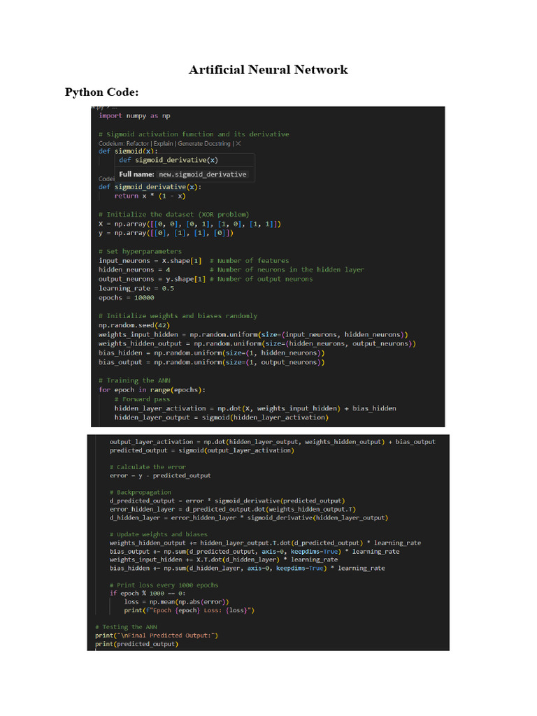 Artificial Neural Network | PDF