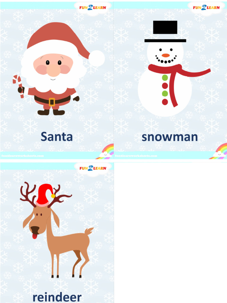 Flashcards Santa Snowman Reindeer f2l | PDF