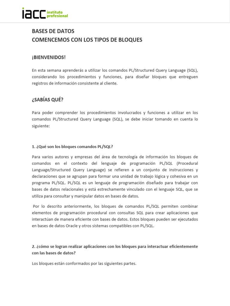 Notas Inicio Basbd | PDF | Pl / Sql | SQL