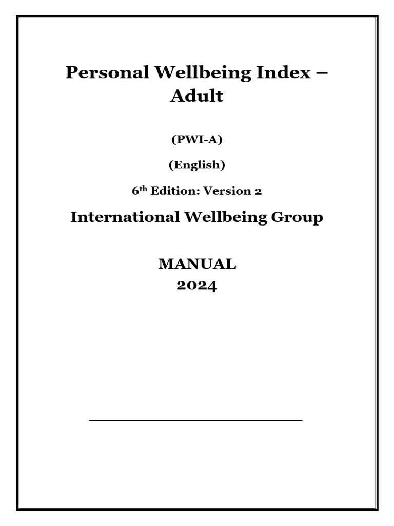 Pwi A English | PDF | Human Development Index | Quality Of Life