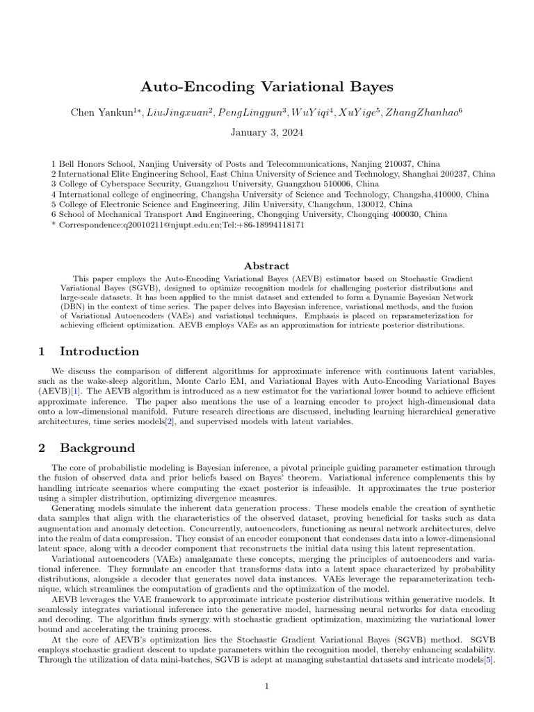 Auto-Encoding Variational Bayes | PDF | Markov Chain | Applied Mathematics