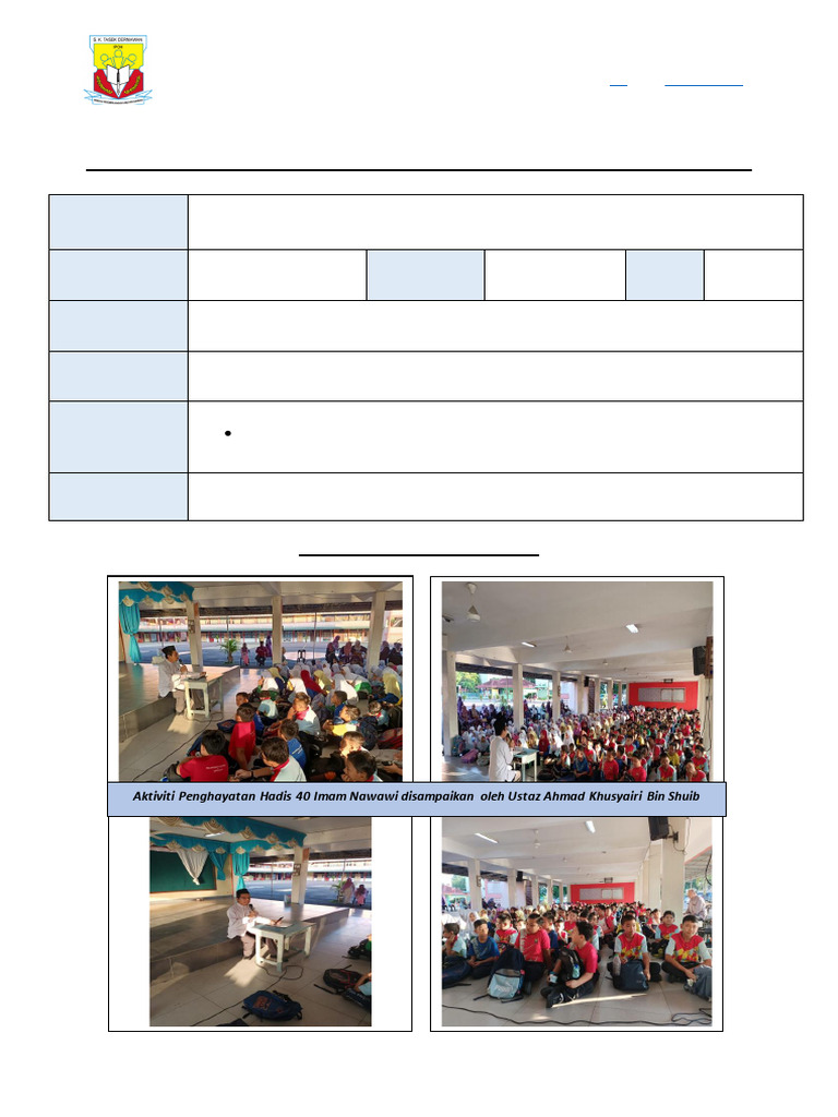 ABA2061 SK TASEK DERMAWAN LAPORAN HADIS 40 14 Jun 2024 | PDF