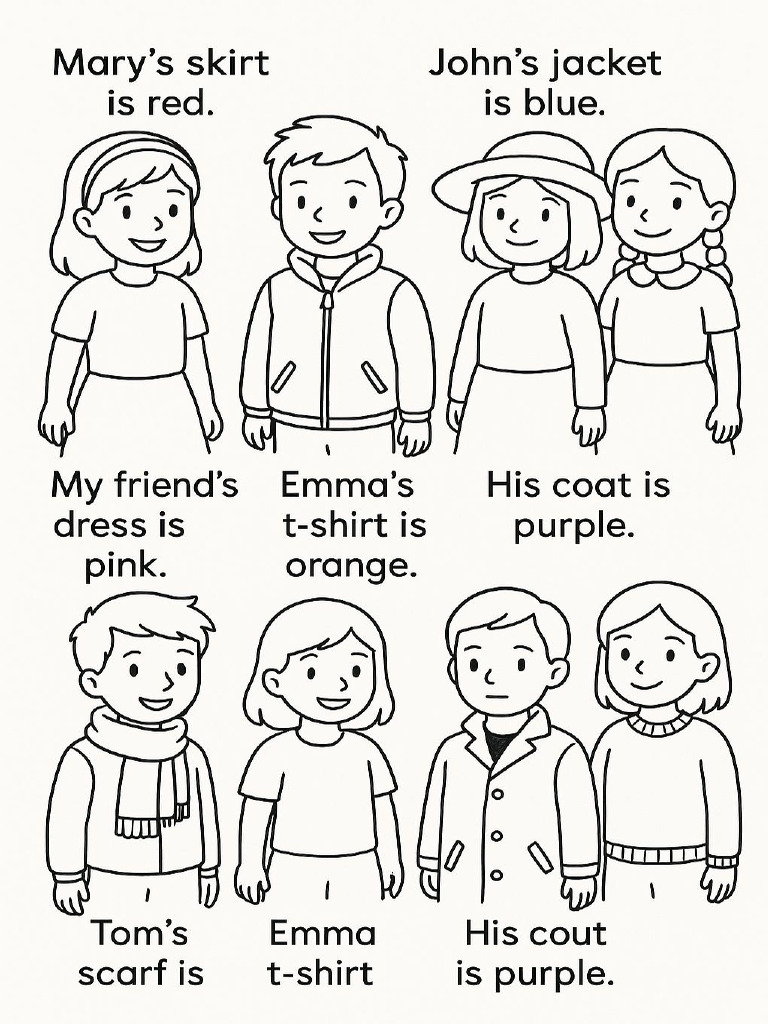 Coloring Page Kids Clothes | PDF