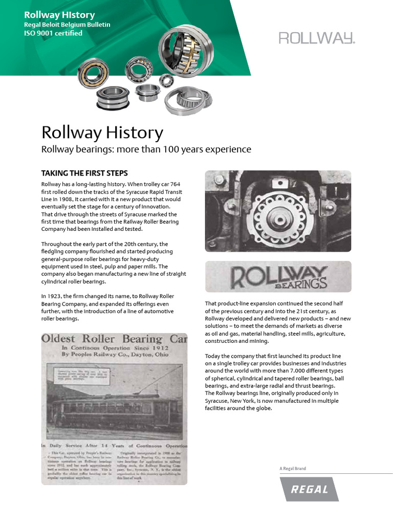 Rollway Bearings: A Century of Innovation | PDF | Bearing (Mechanical)