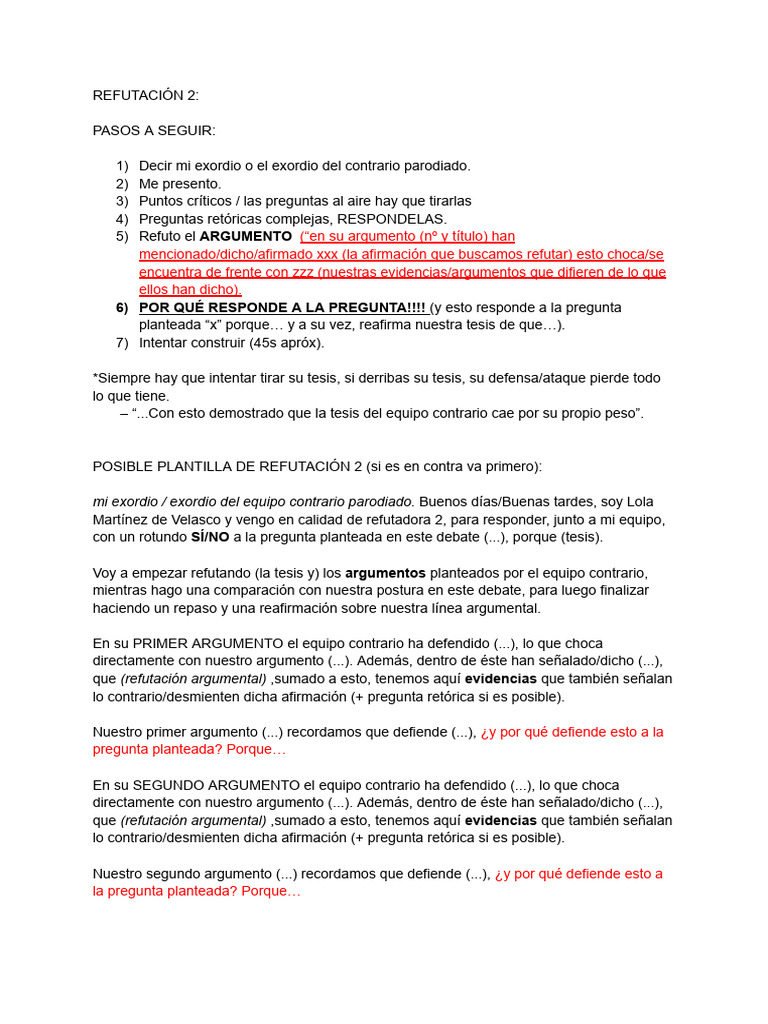 Estrategias para Refutación Argumentativa | PDF