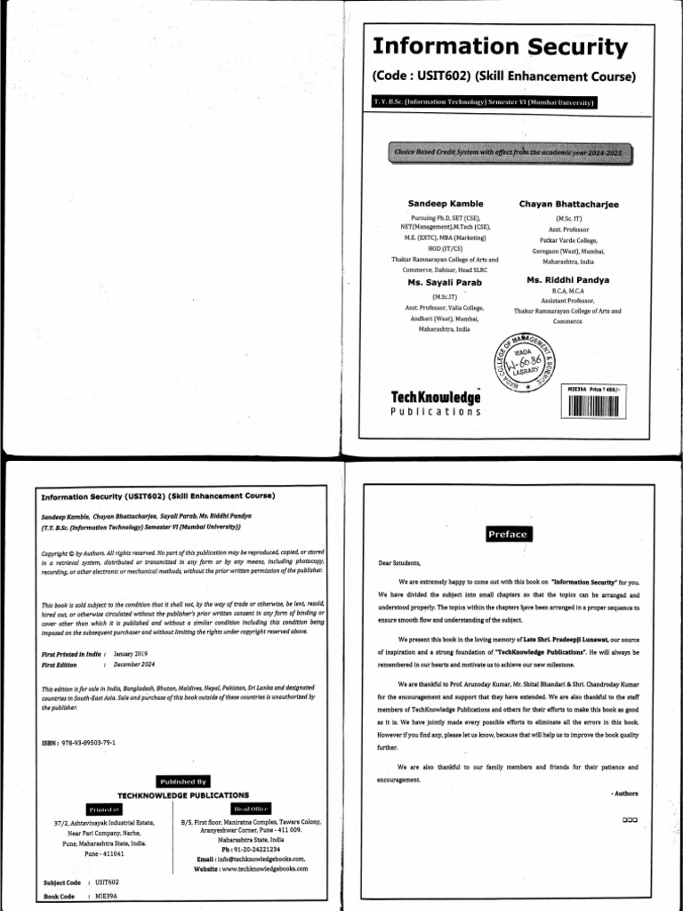 Information Security Book PDF | PDF