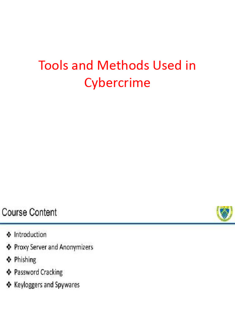 Tools and methods Used in Cybercrime(UNIT-II) | PDF | Malware | Proxy Server