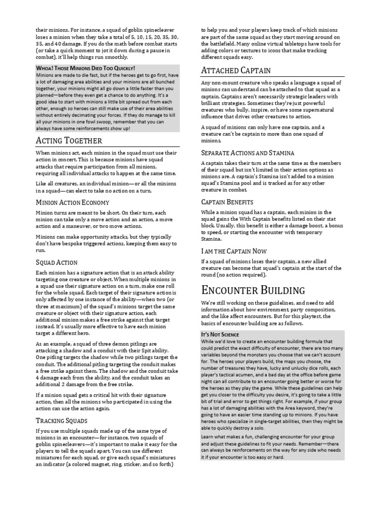 Draw Steel Encounters Rules | PDF | Battles | Hero