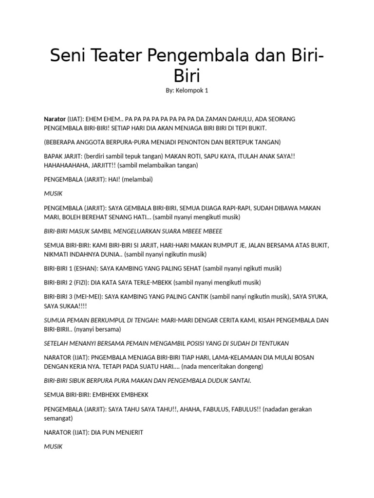 Seni Teater Pengembala Dan Biri | PDF