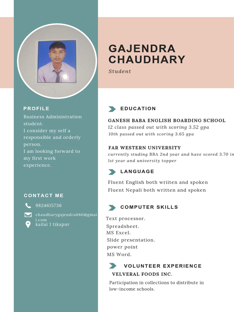 White Simple Student CV Resume | PDF