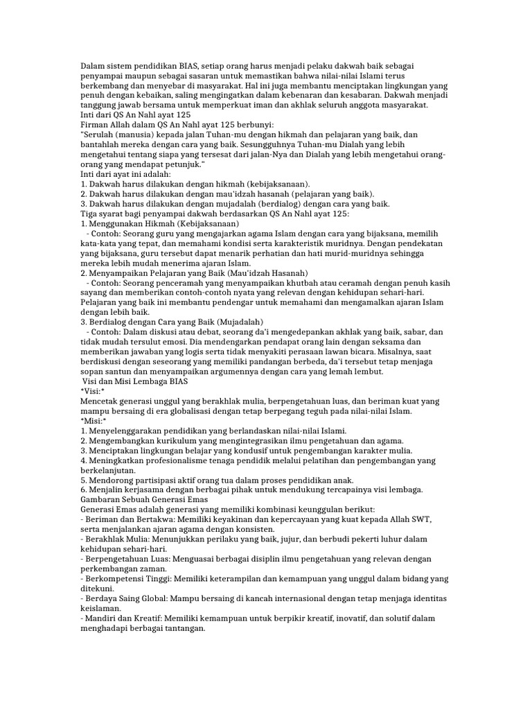Catatan Buat UAS Kurikulum Pendidikan Islam 2 | PDF