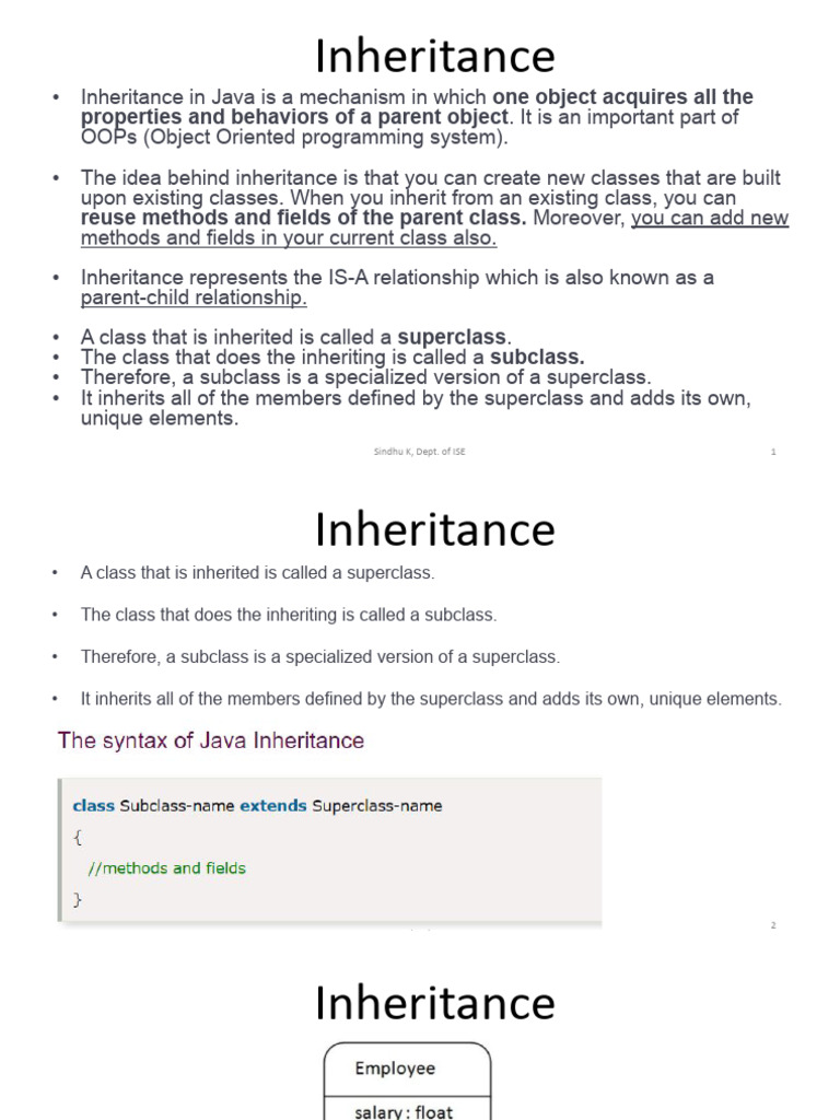 UNIT-1 PART-8-19_3_25.pptx (2) | PDF | Inheritance (Object Oriented Programming) | Class ...
