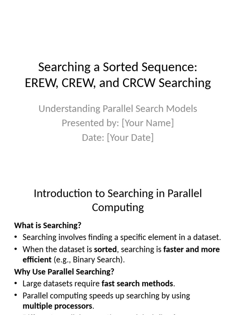 Searching On Sorted Sequence | PDF | Parallel Computing | Central Processing Unit