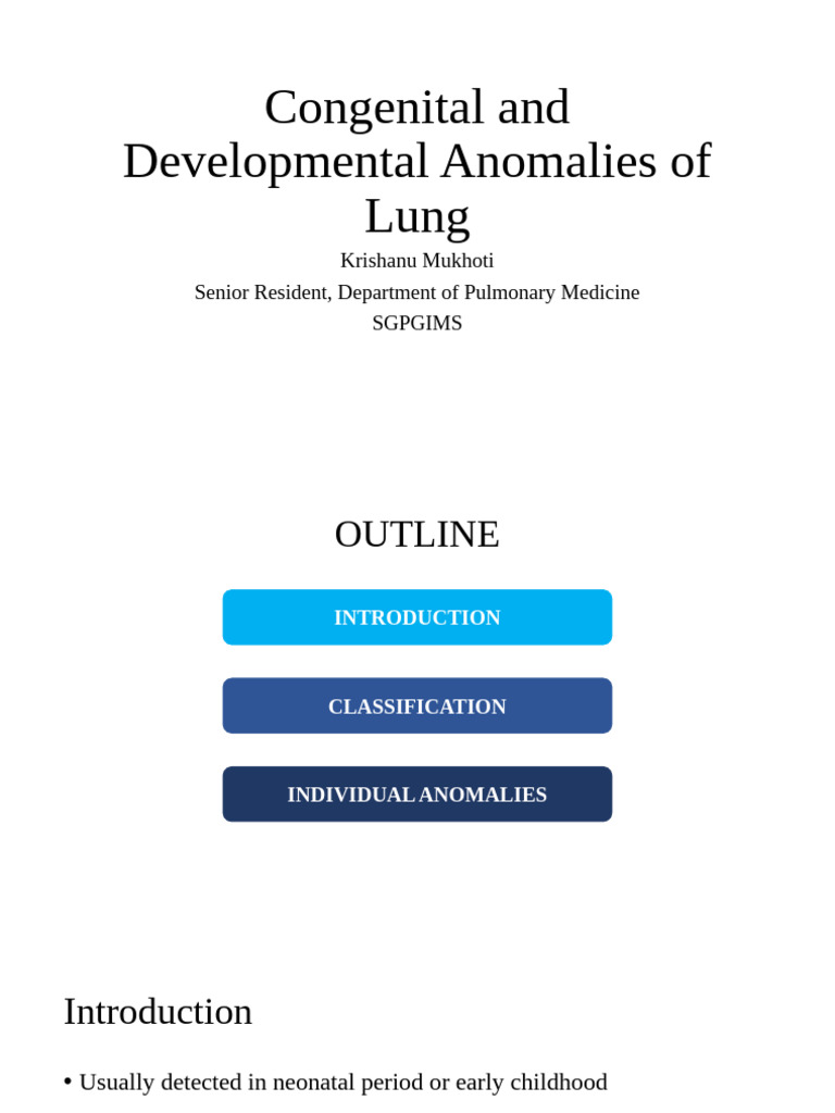 Congenital Lung Anomalies Overview | PDF | Lung | Respiratory Diseases