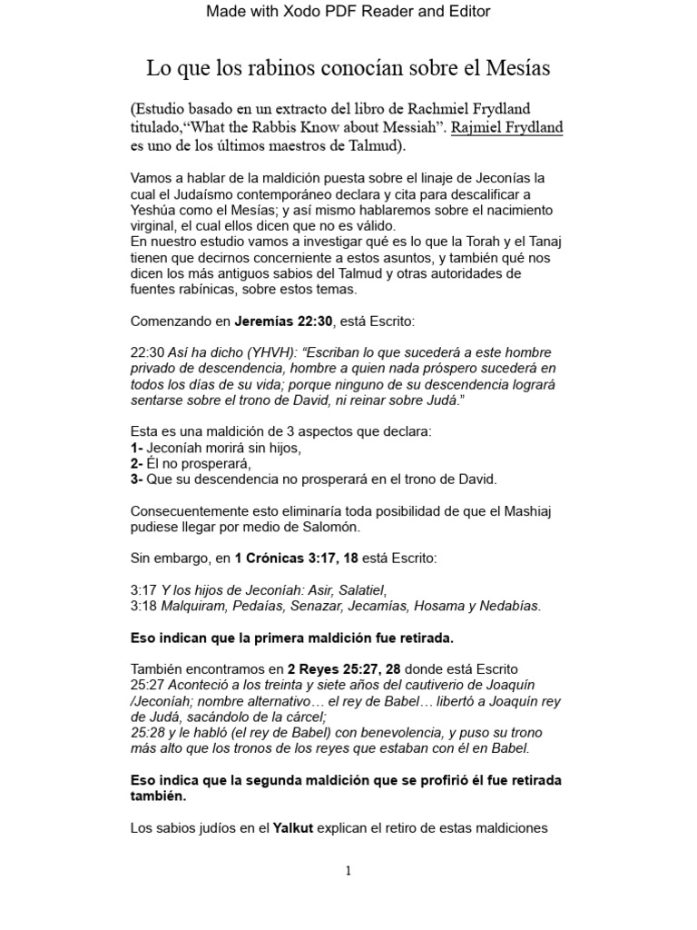 Lo Que Sabian Los Rabinos | PDF | Jesús | Libro de daniel