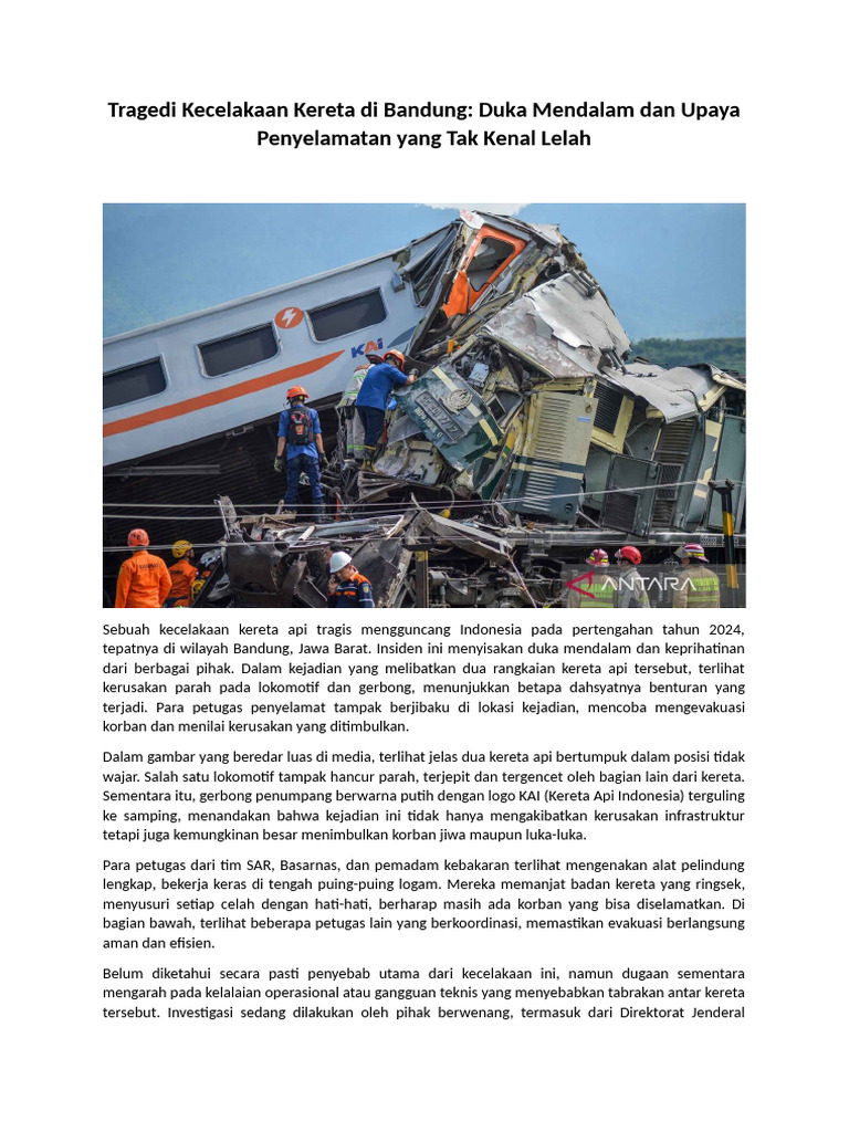 Tragedi Kecelakaan Kereta Bandung 2024 | PDF