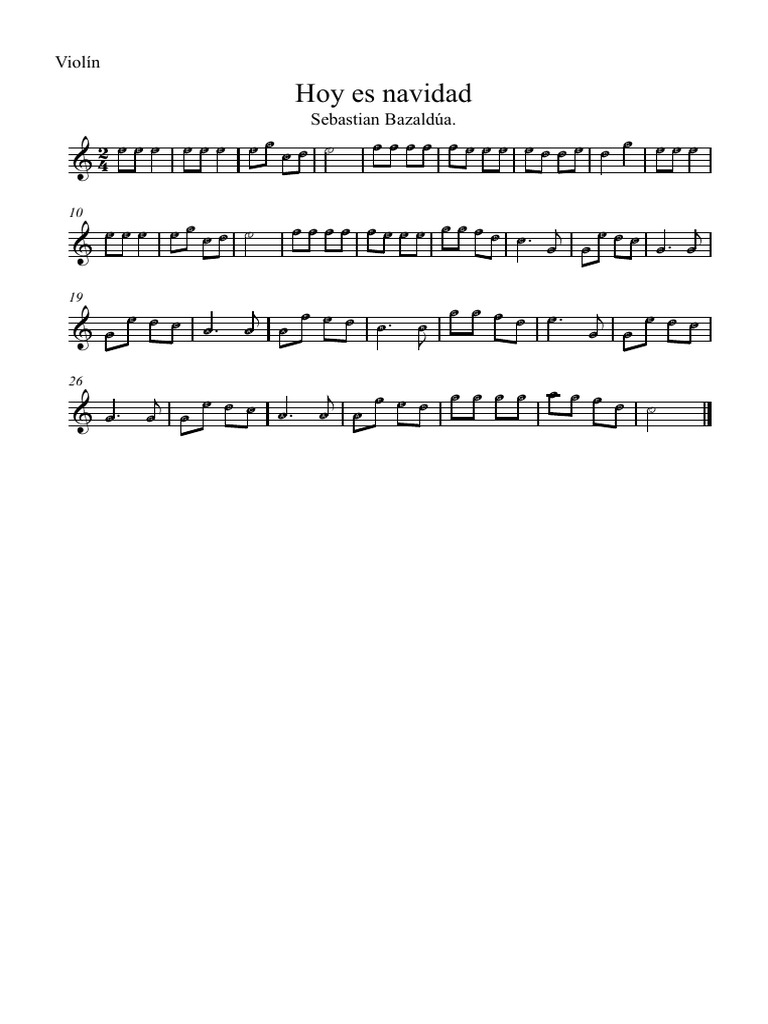 Hoy Es Navidad - Violín | PDF