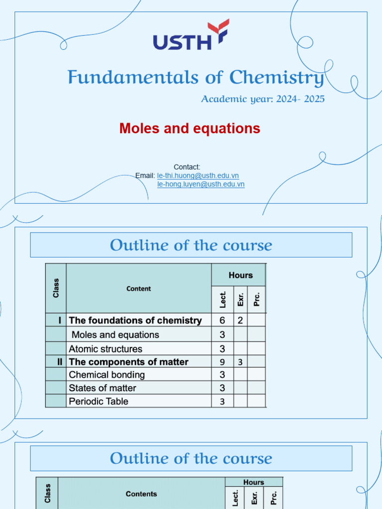 Lecture 1 - Mole and Equations | PDF | Mole (Unit) | Stoichiometry