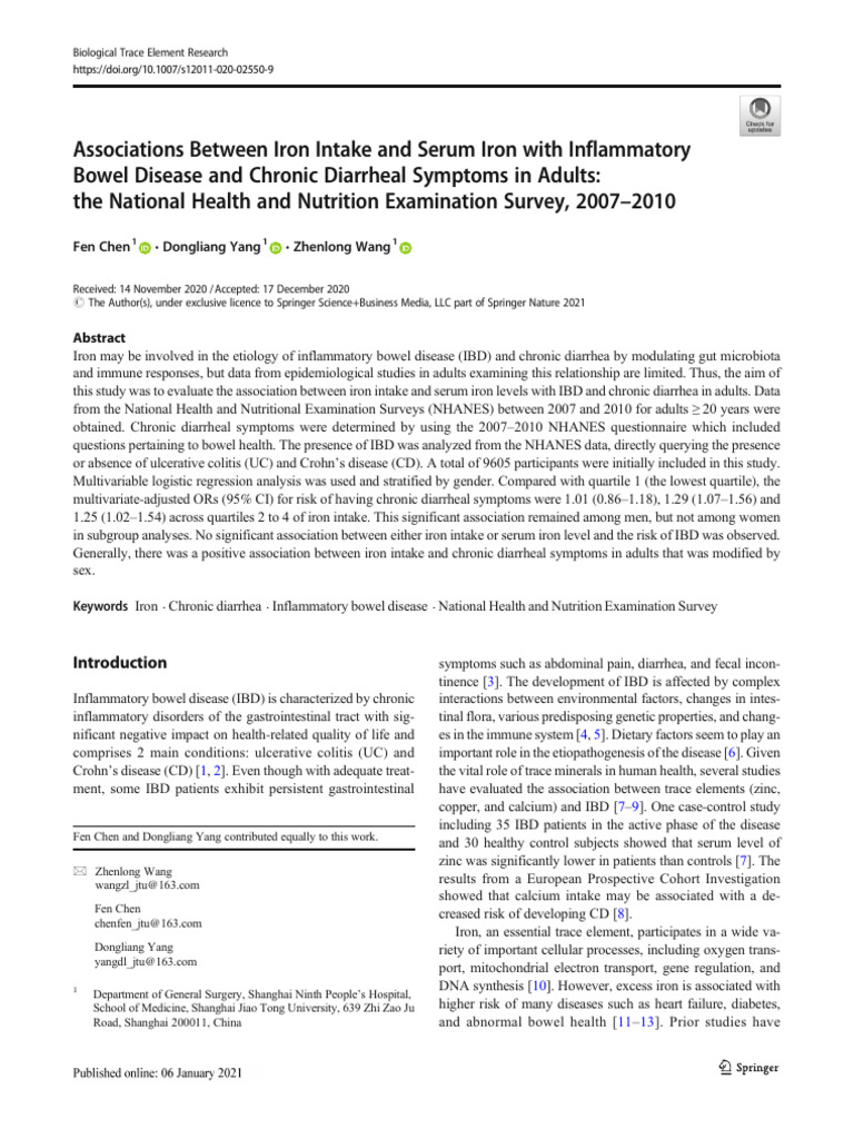 Chen 等 - 2021 - Associations Between Iron Intake and Serum Iron With ...