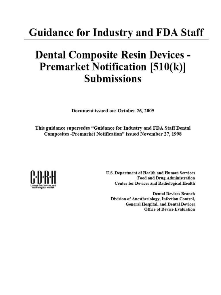 USFDA Submission Pathway For Dental Implants | PDF | Food And Drug Administration | Materials