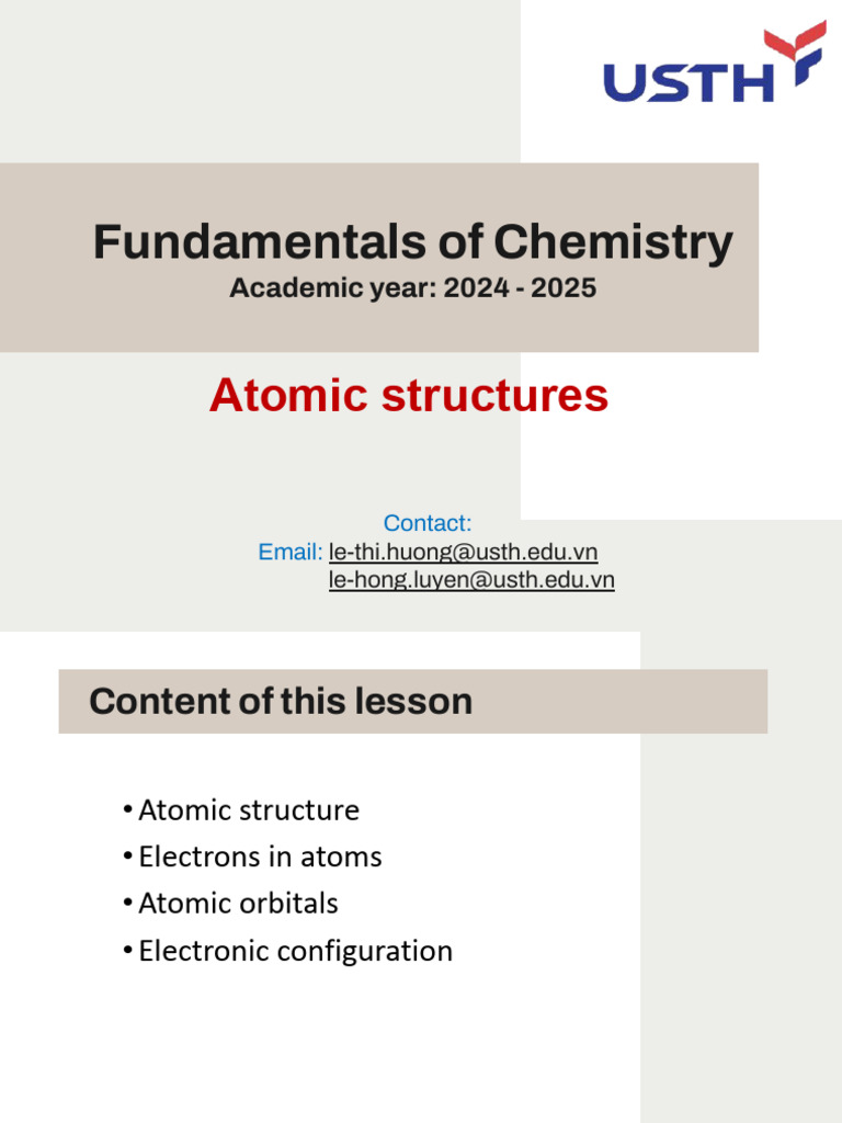 Lecture 2 - Atomic structures.pptx | PDF | Ion | Atoms