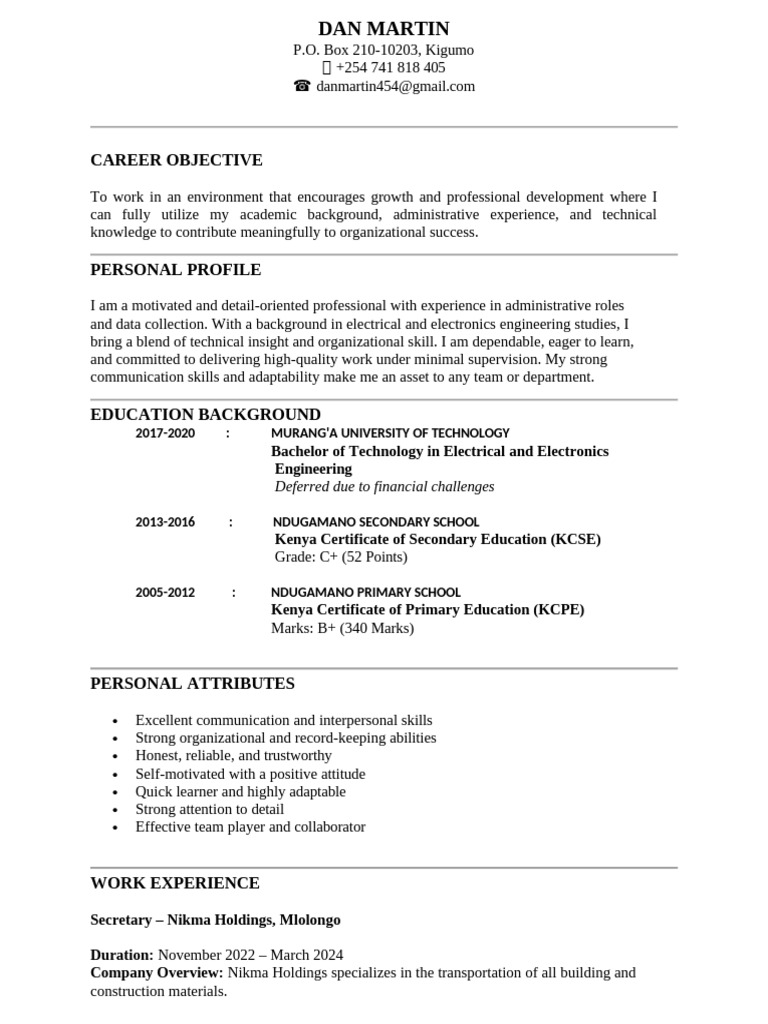 Dan Martin CV Current | PDF | Cognition | Learning
