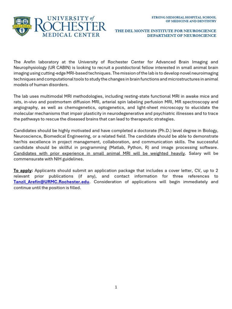 Postdoctoral Fellowship Opportunity | PDF