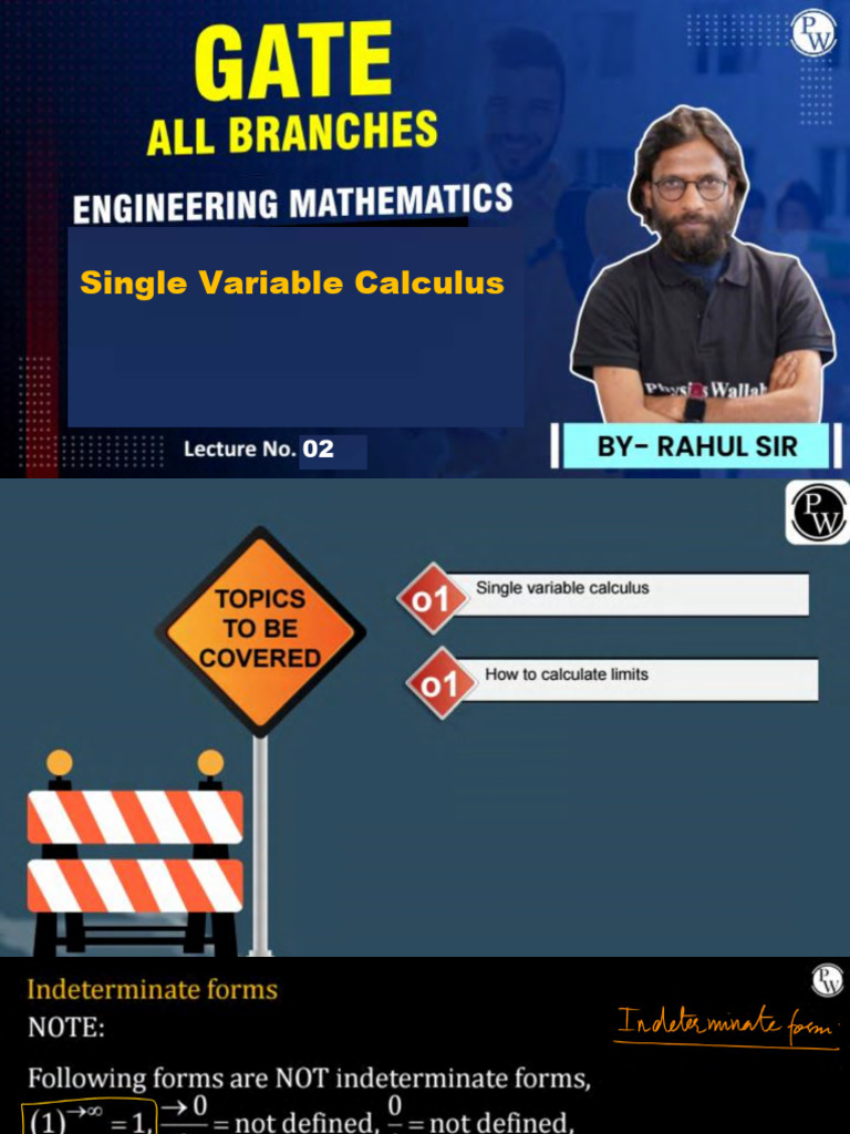 Single Variable Calculus 02 - Class Notes (By Rahul Joshi Sir) | PDF