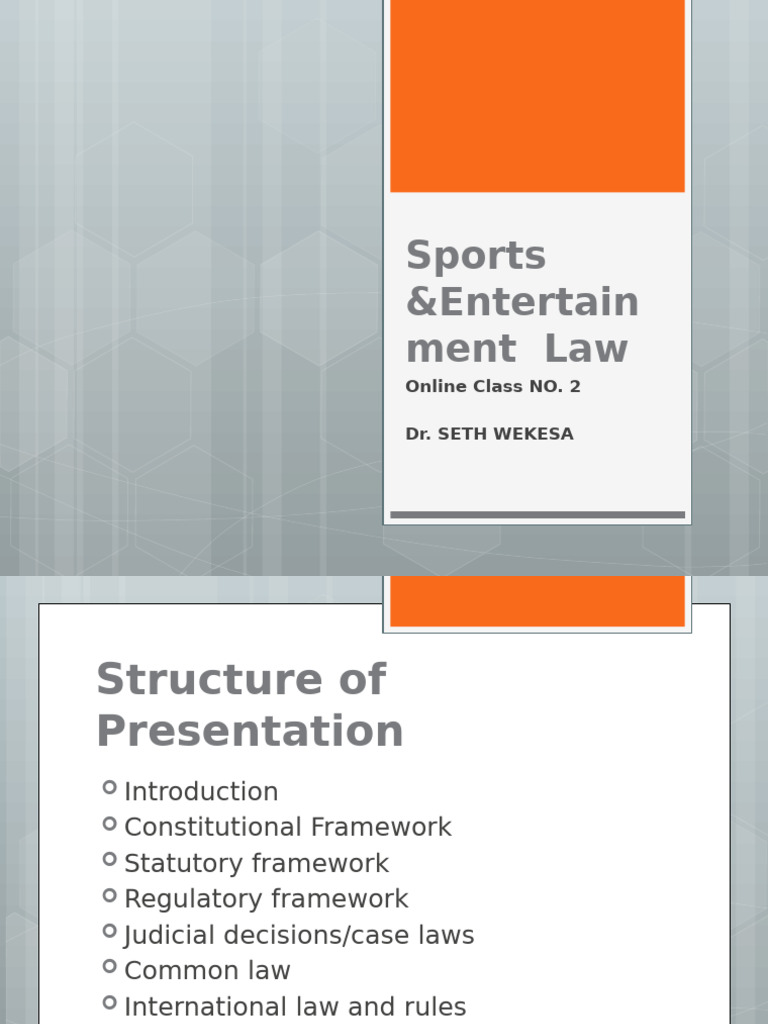 Sports and Entertainment Law Overview | PDF | Common Law | Sports
